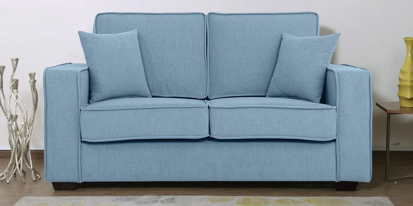 Buy Hugo 2 Seater Sofa in Ice Blue Colour by Woodsworth from Pepperfry ...