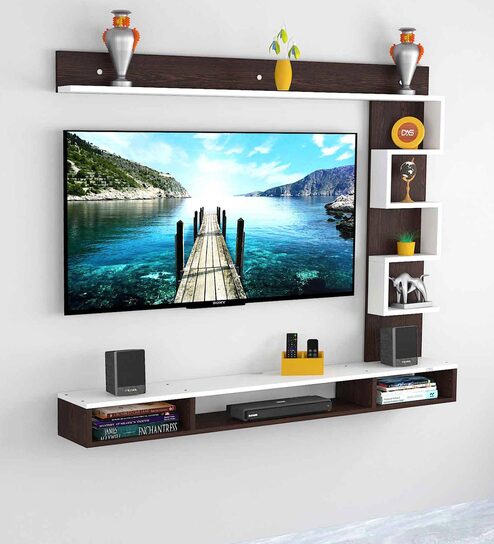 Buy Hubert TV Unit in Flowery Wenge Frosty White Finish for TVs up to ...