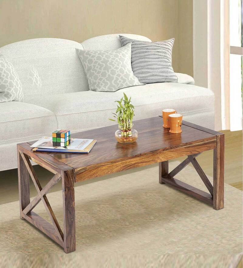 Buy Hudson Coffee Table in Teak Finish by Ikiriya Online - Modern ...