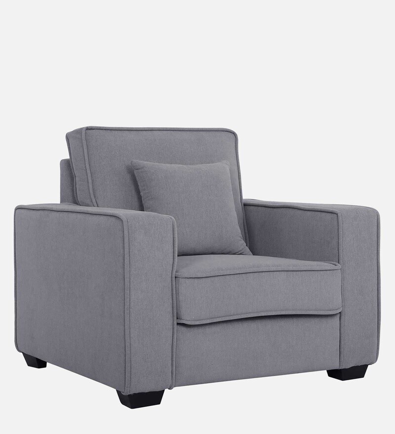 Buy Hugo Fabric 1 Seater Sofa In Ash Grey Colour By Woodsworth Online ...