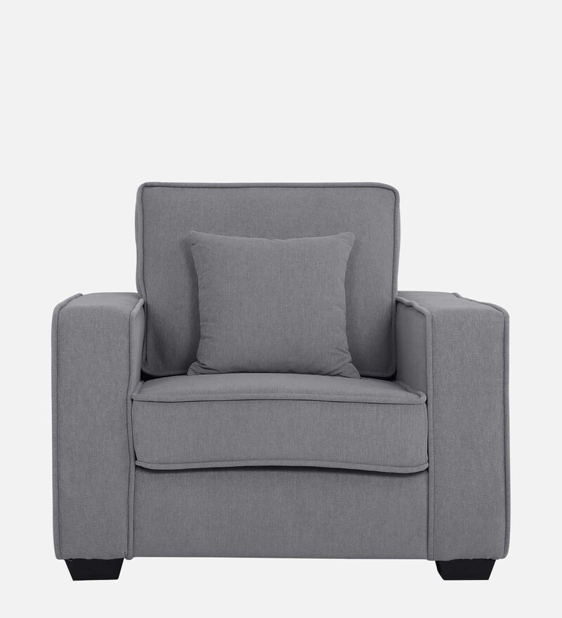 Buy Hugo Fabric 1 Seater Sofa In Ash Grey Colour By Woodsworth Online ...