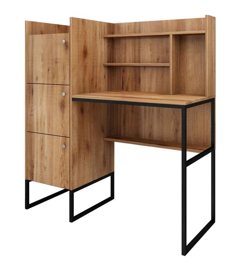 Buy Stella Hutch Desk in Knottywood Finish by Crystal Furnitech Online ...