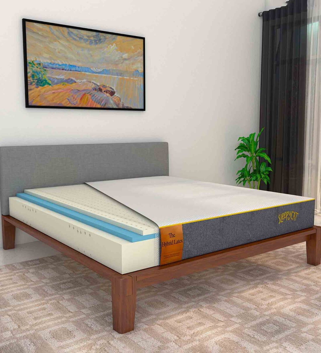 Buy Hybrid Latex With Pinhole Technology 8 inch Memory Foam Mattress In ...