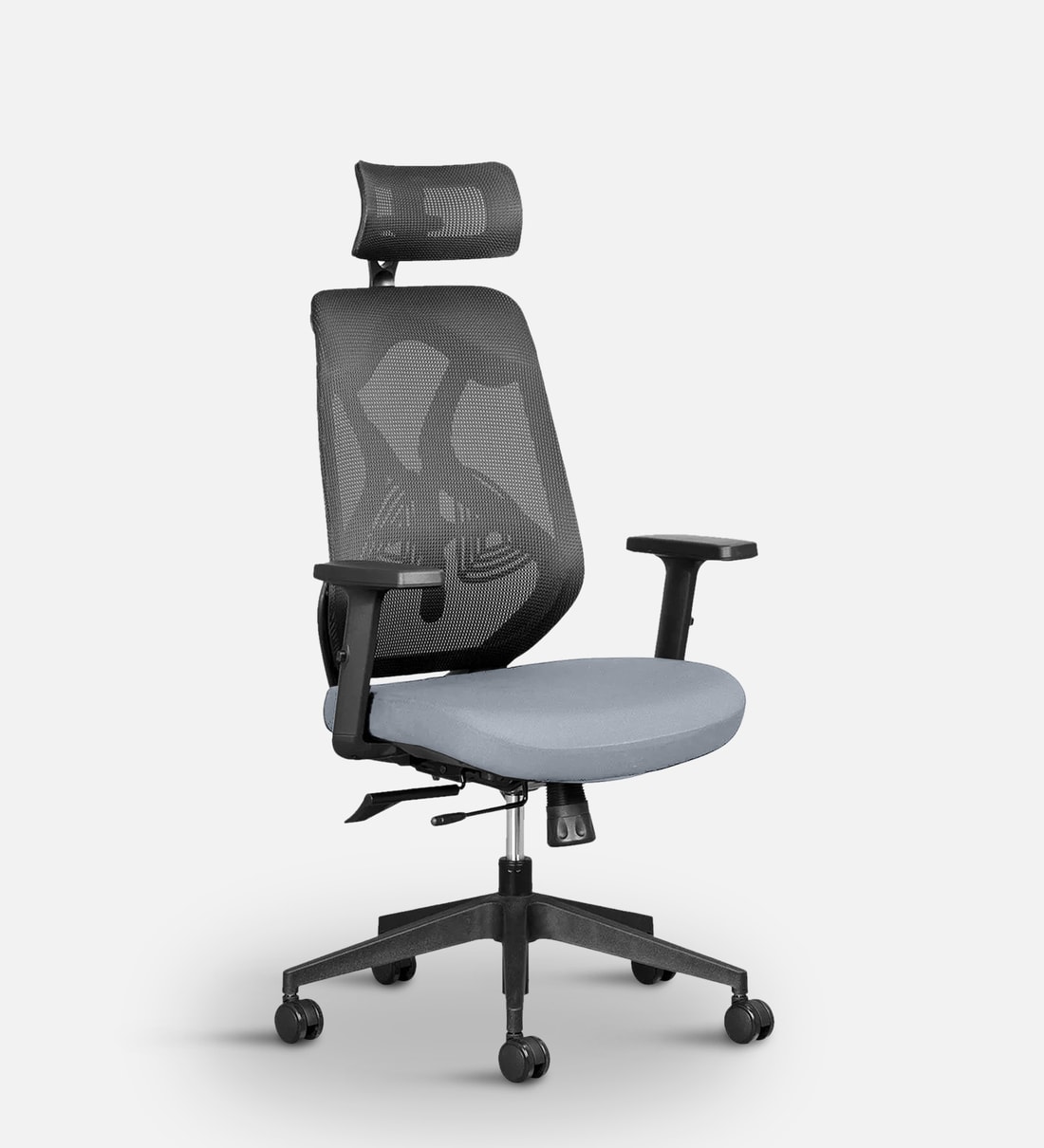 Buy Hydra Breathable Mesh Ergonomic Chair in Grey Colour with Headrest ...