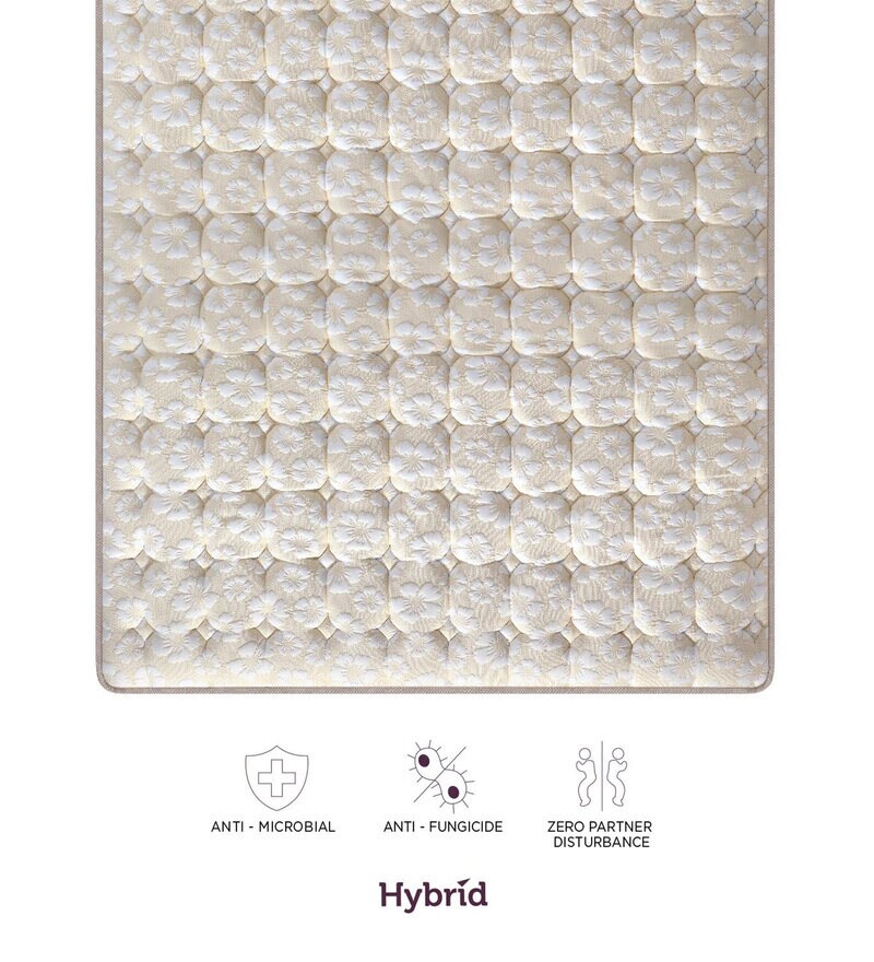Buy Hybrid 8 inch Pocketed Spring King Size Mattress in White Colour ...