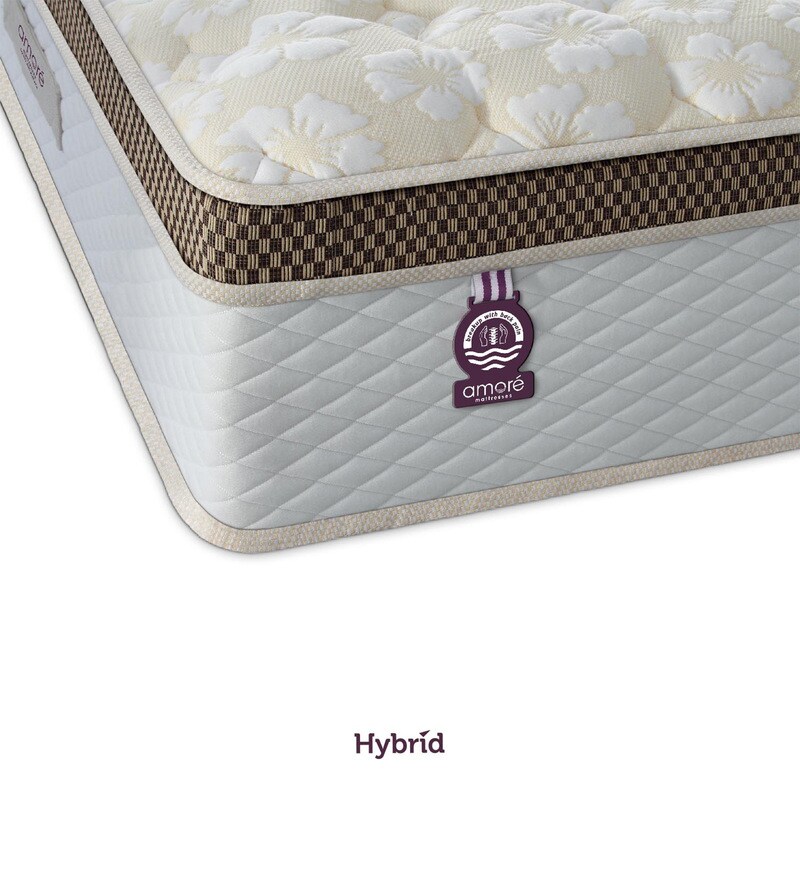 Buy Hybrid 8 inch Pocketed Spring King Size Mattress in White Colour ...