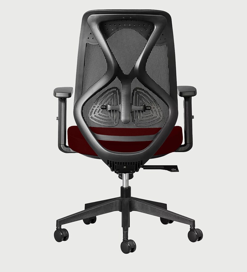 Buy Hydra Medium Back Ergonomic Chair in Maroon Colour By Chairwale ...