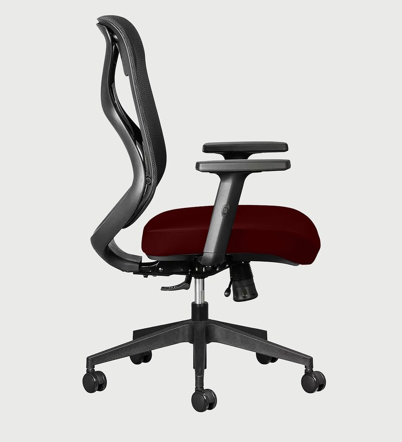 Buy Hydra Medium Back Ergonomic Chair in Maroon Colour By Chairwale ...