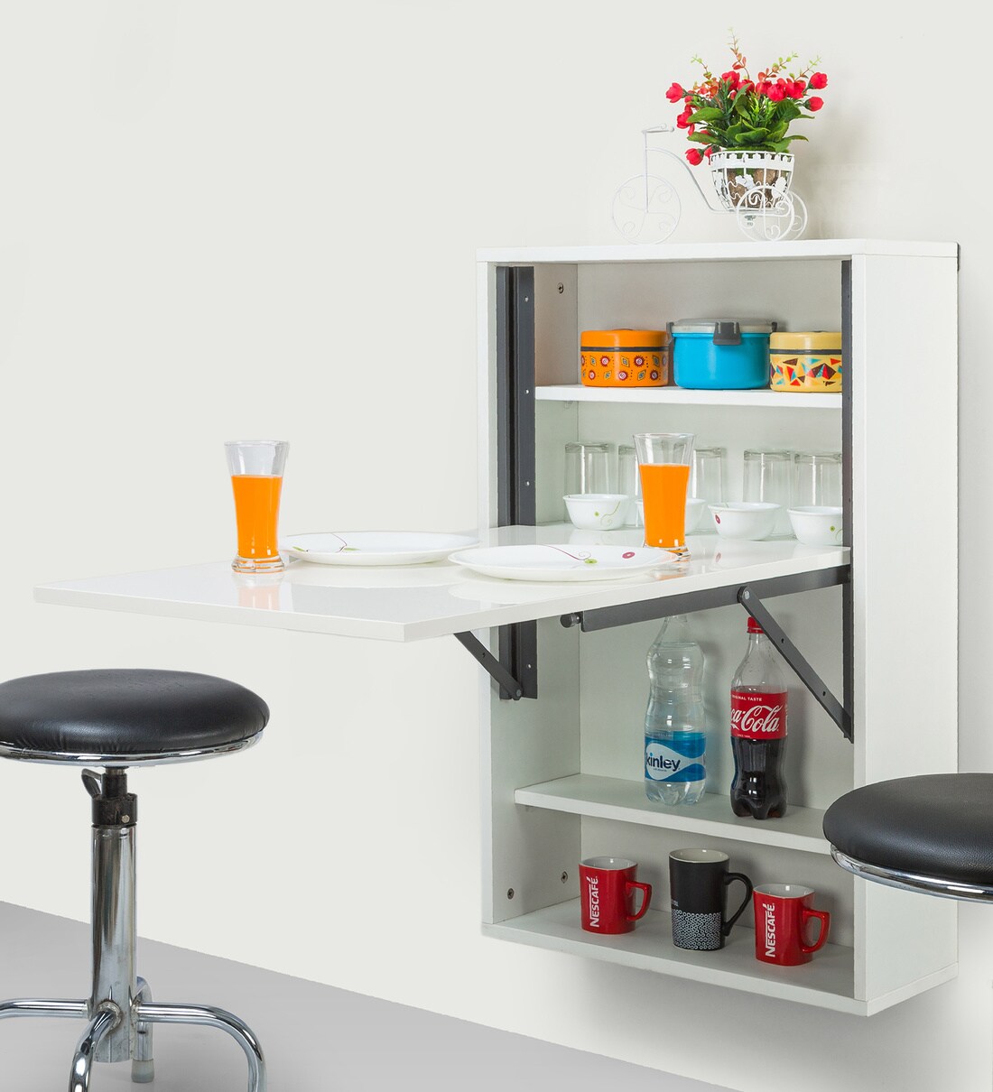 Buy Wall Mounted Table in White Finish Online - Wall Mounted Tables ...
