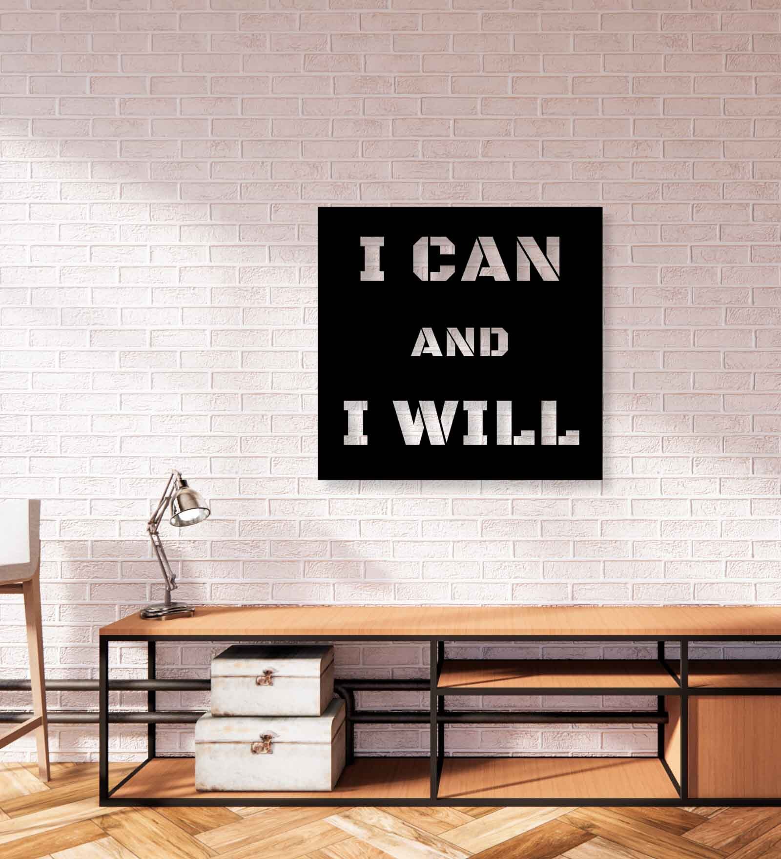 Buy I Can and I Will Black Mild Steel Wall Art at 32% OFF by Elysian ...