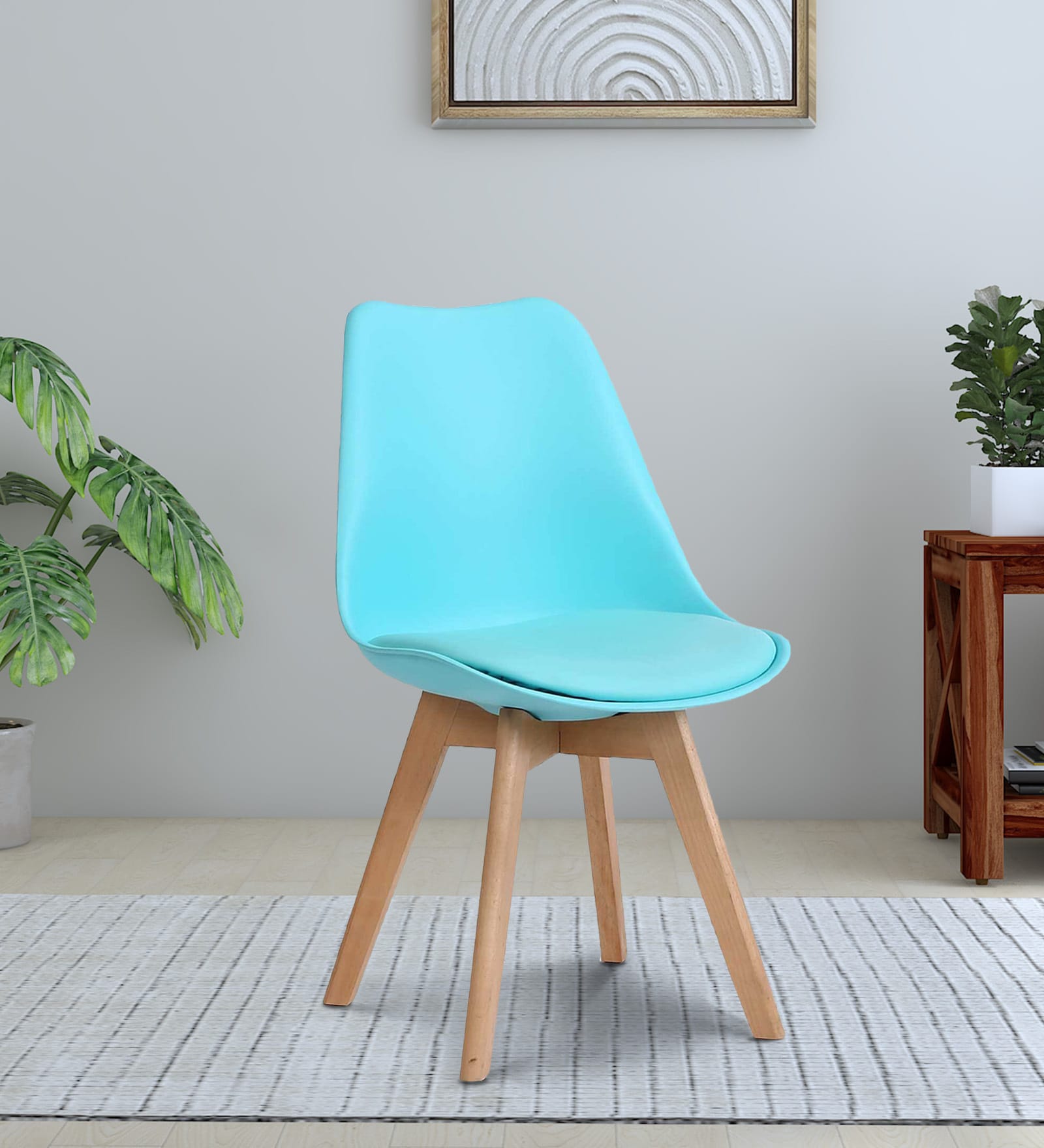 Buy Classic Zeta Plastic Iconic Chairs in Light Blue Colour Set Of 2 at ...