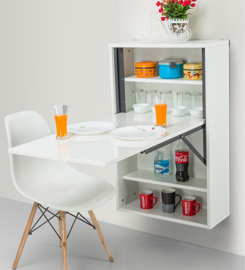 Buy Wall Mounted Table in White Finish Online - Wall Mounted Tables ...