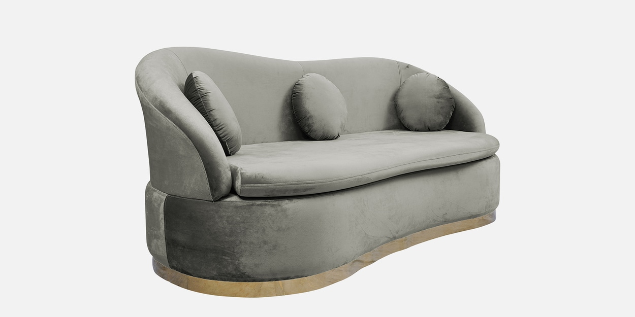 Buy Ibiza Velvet 3 Seater Sofa in Grey Colour by Hansa Palace Online ...