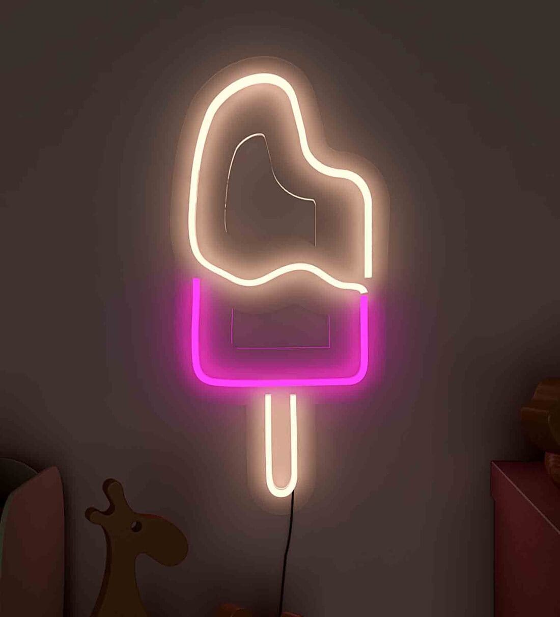 Buy Ice Cream Stick Pink LED Neon Light at 18% OFF by WallMantra ...