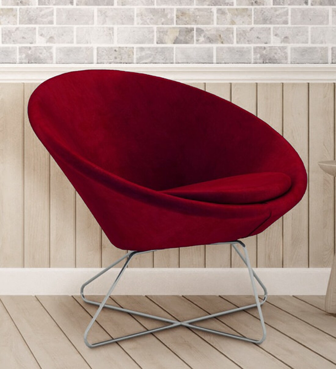 Buy Greet Lounge Chair in Maroon Colour By Sms Furniture Online - Low ...