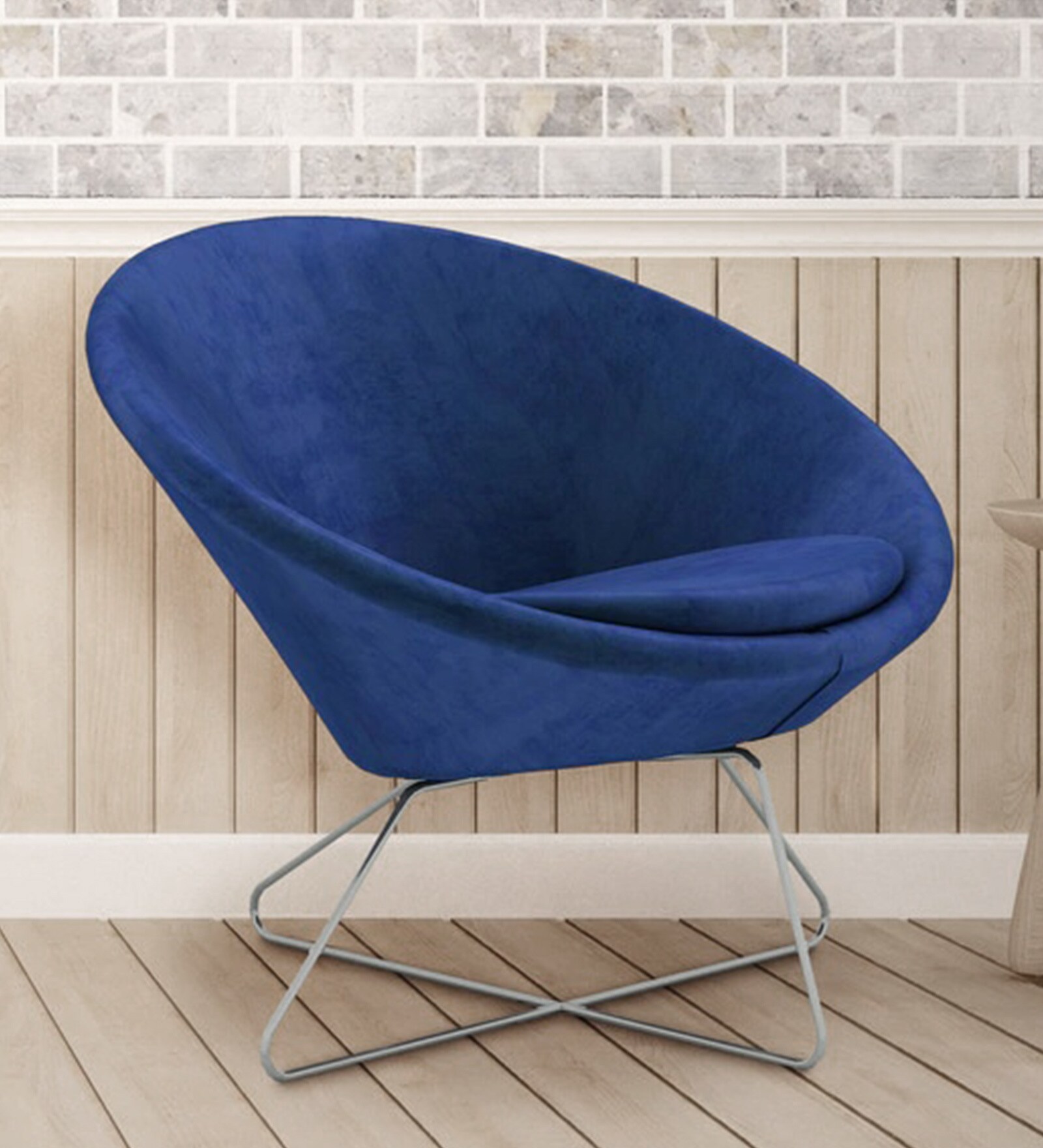 Buy Greet Lounge Chair in Dark Blue Colour By Sms Furniture Online ...