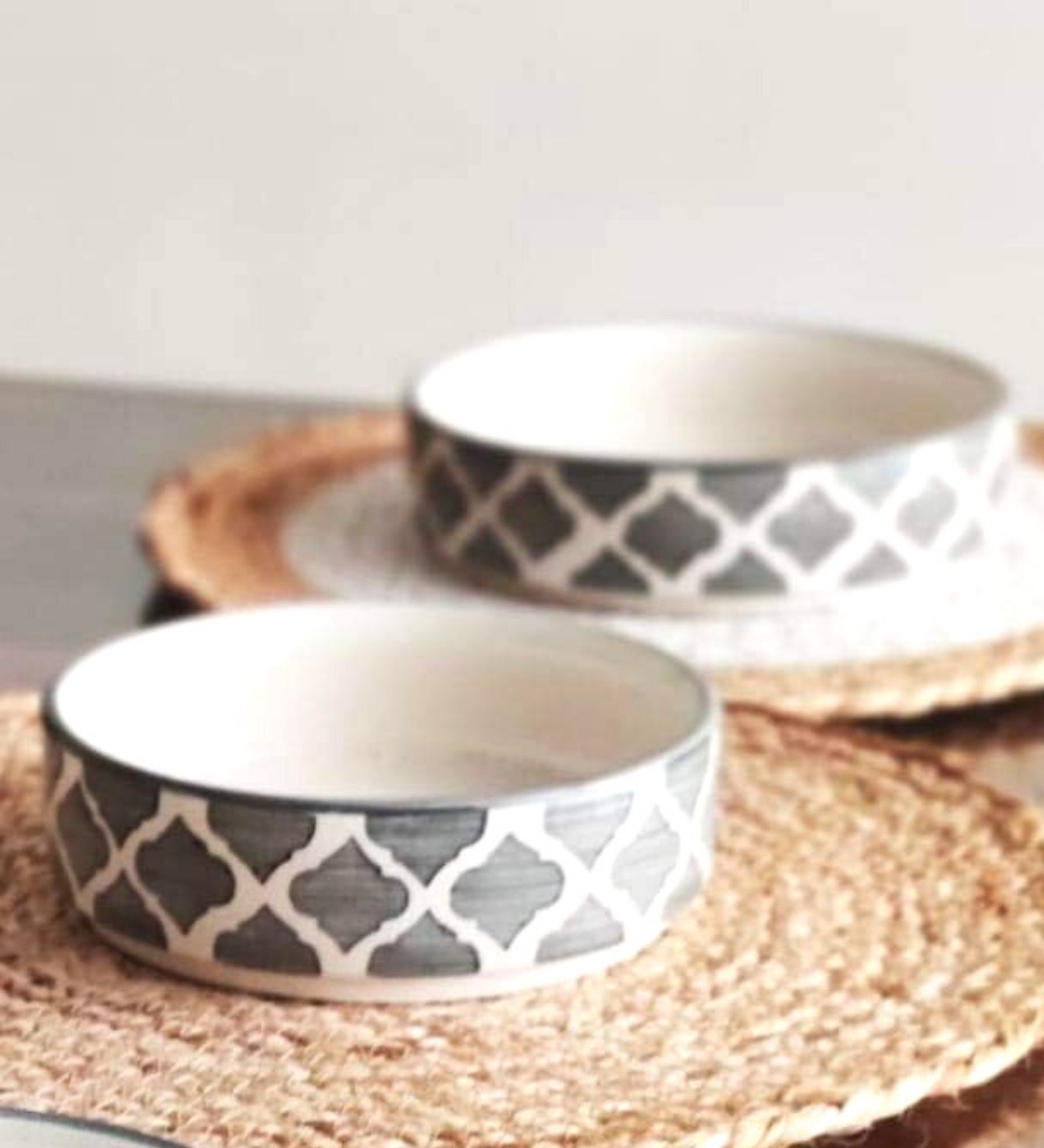 Buy Ikat Design 5 Inch Blue & White Ceramic (Set of 2) Deep Pasta Plate ...