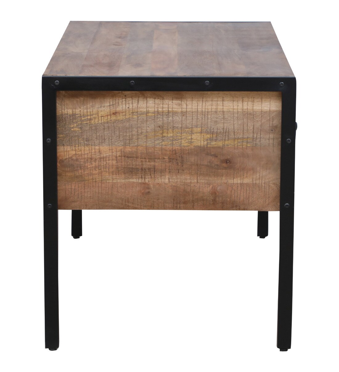 Buy Imani Solid Wood Writing Table In Natural & Black Finish By ...
