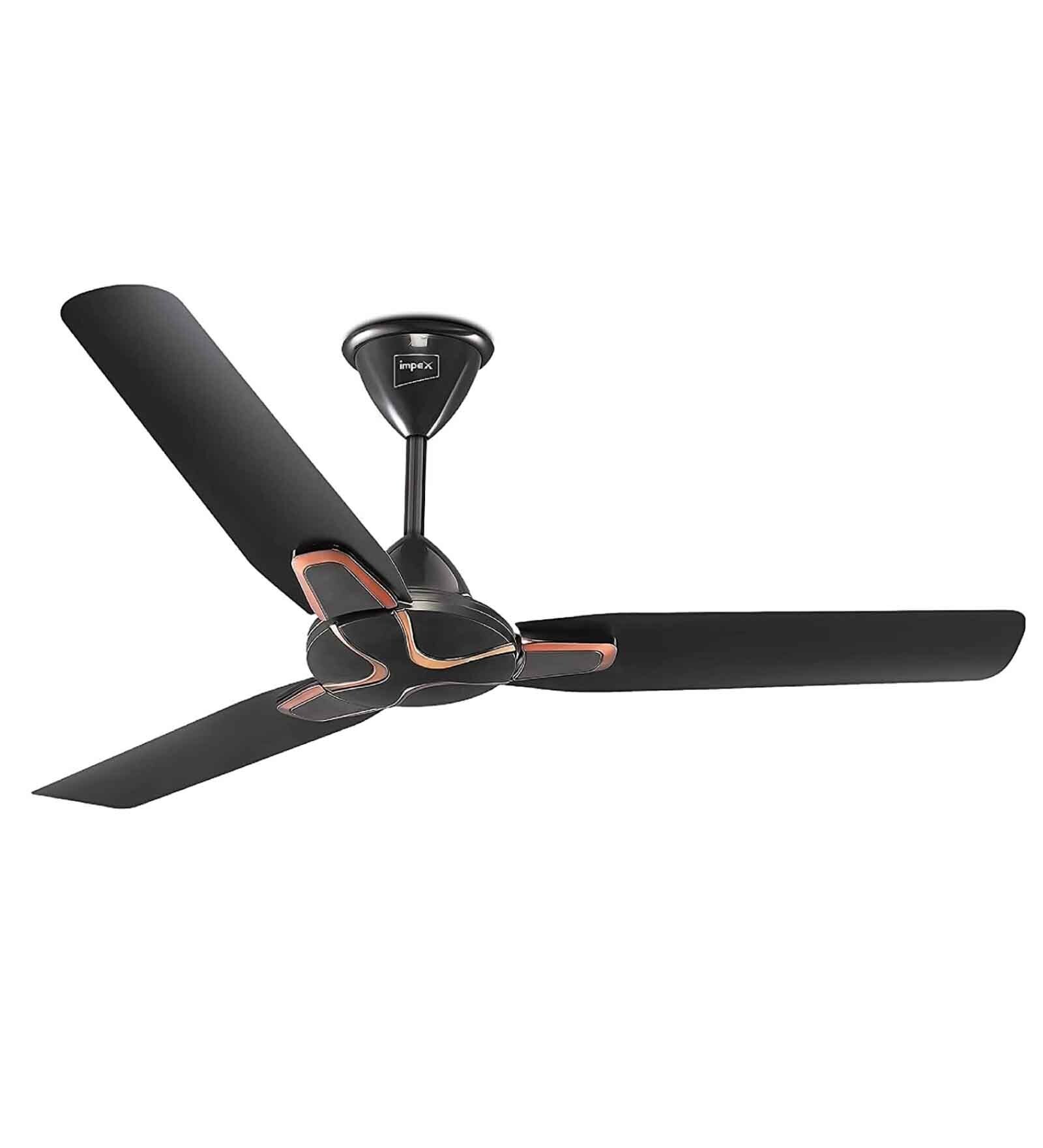 Buy IMPEX AERO PACE DLX BLACK 1200 mm 3 Blade Ceiling Fan (Black) at 5% ...