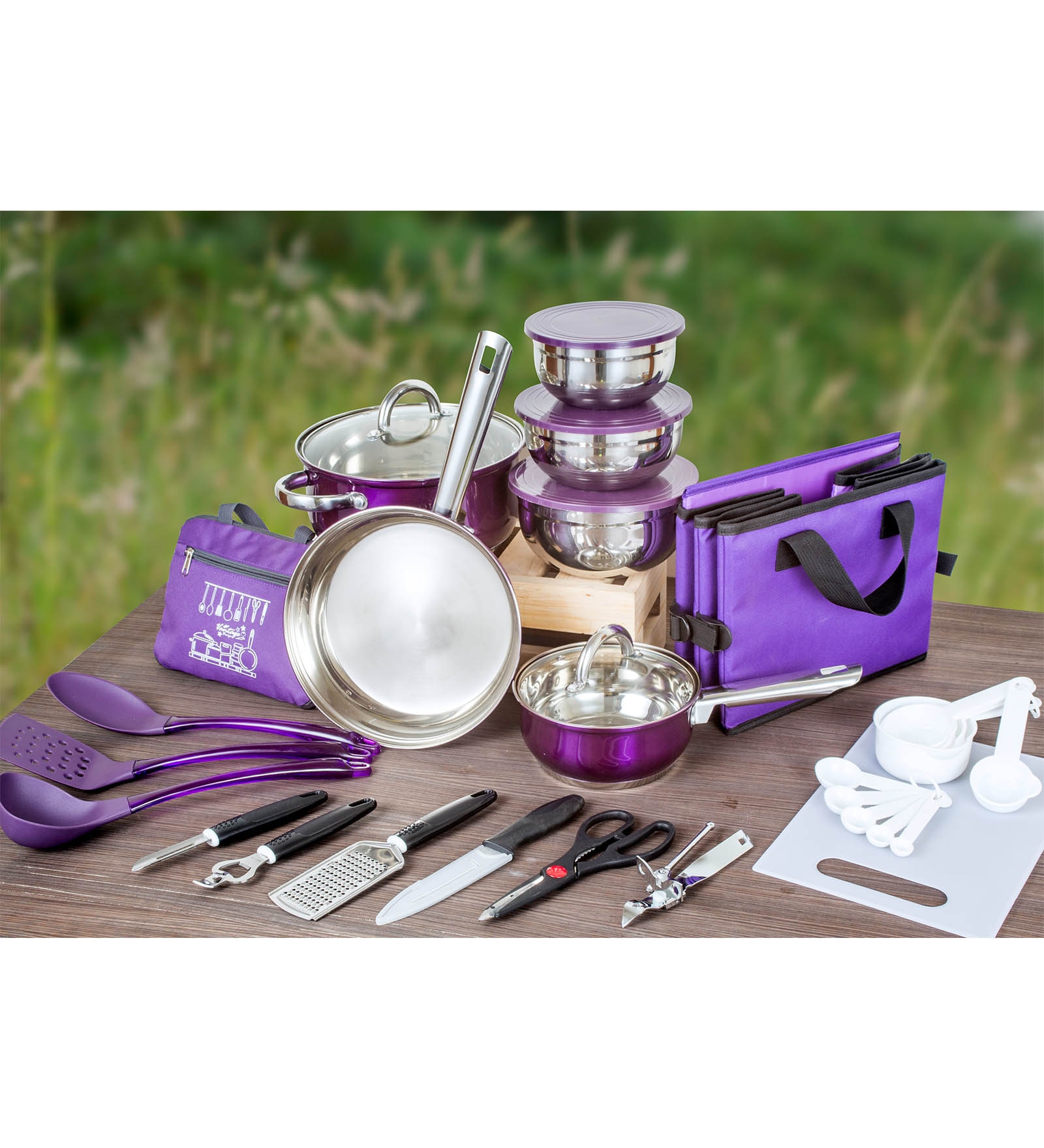 Buy Purple Stainless Steel, Nylon, Plastic & Polyester 33-Piece ...