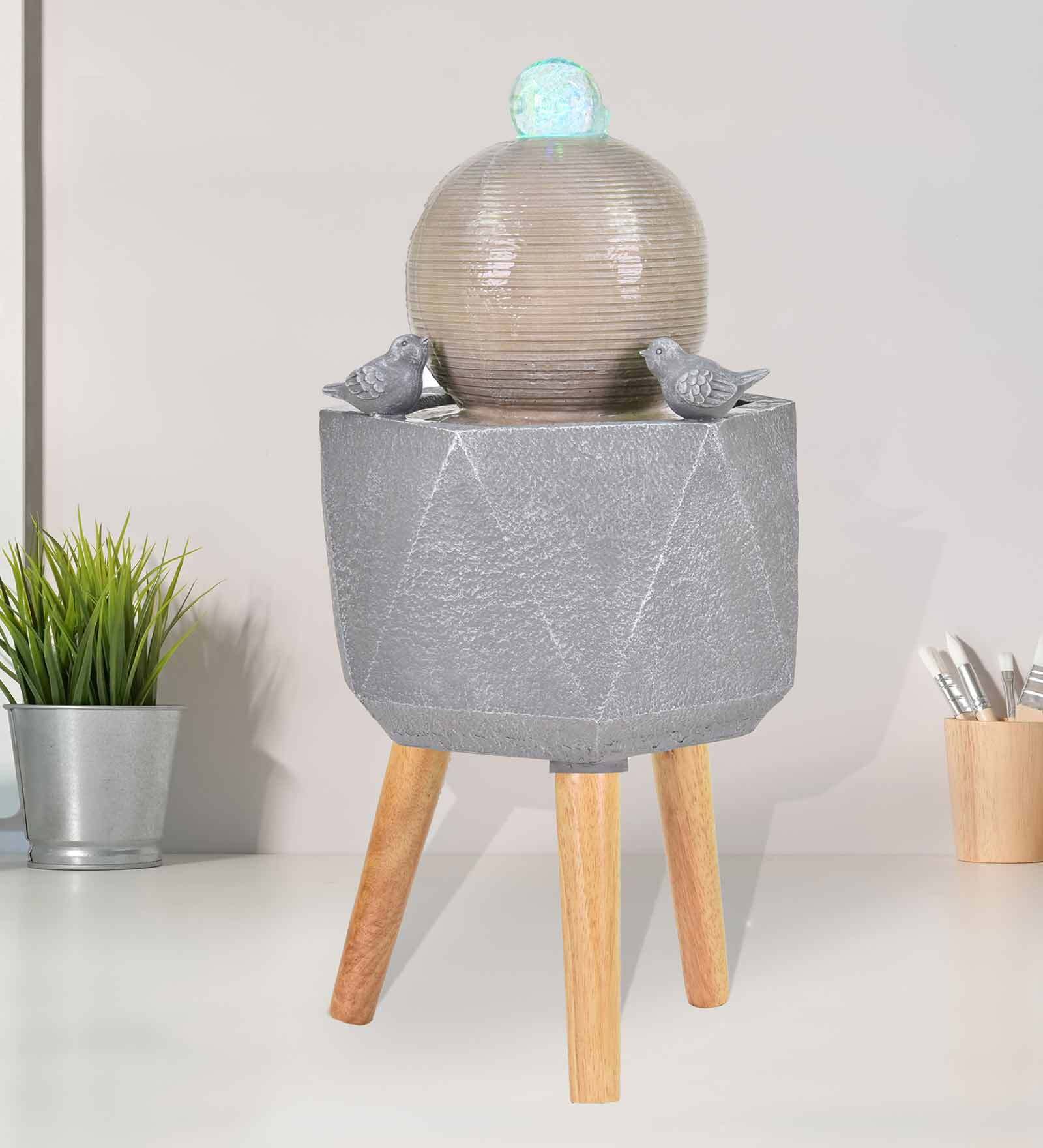 Buy Impression Stone Flow Grey Polyresin Water Fountain by HomeTown at ...