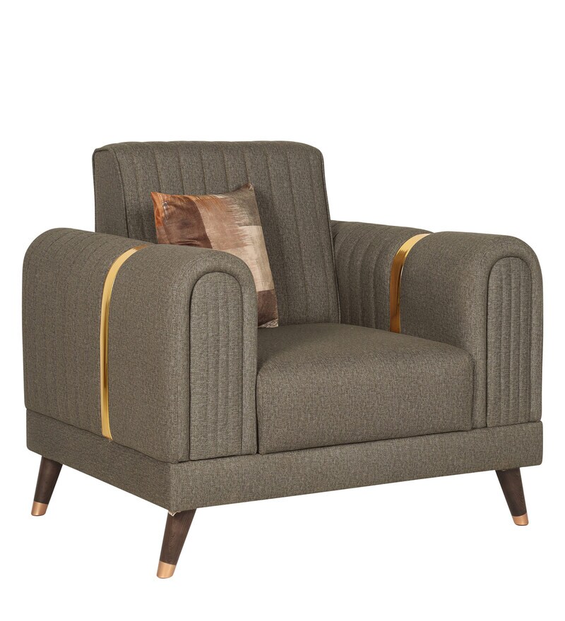 Buy Imperial 1 Seater Sofa In Coffee Brown Colour By Trevi Furniture ...