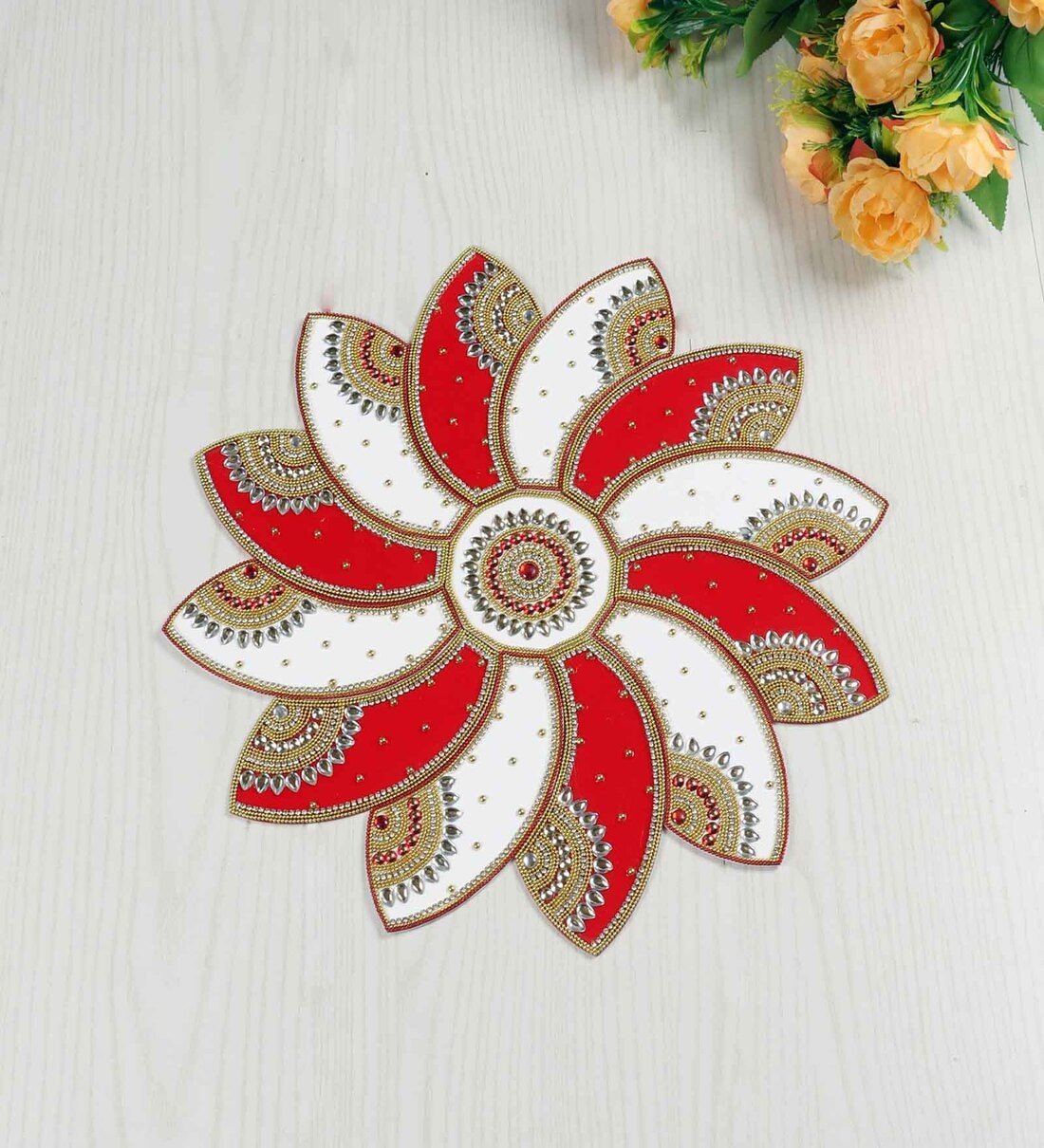 Buy Indian Decor Red Plastic Rangoli at 4% OFF by Itiha | Pepperfry