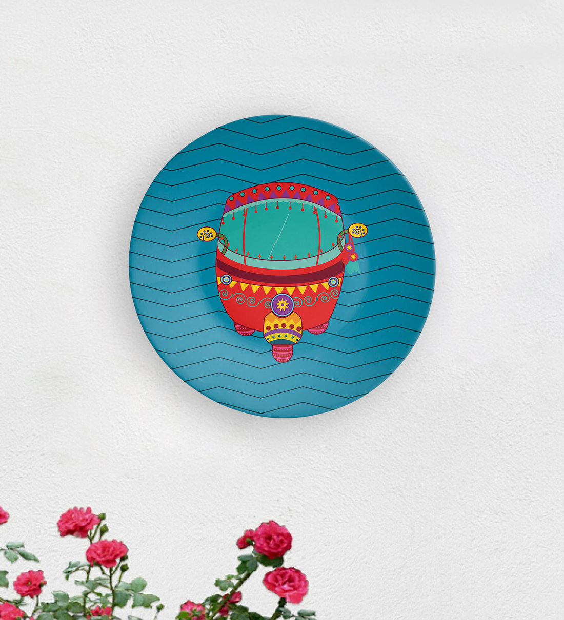 Buy Blue Indian Rickshaw Ceramic Decorative Wall Plate at 33% OFF by ...