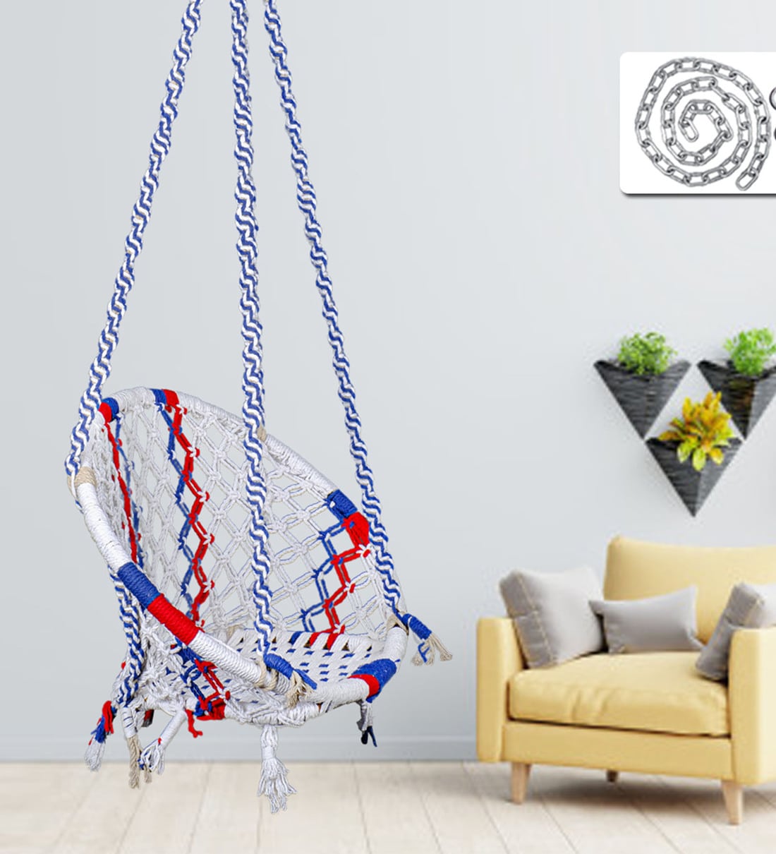 Buy Indoor Fabric Swing in Multi Colour at 67% OFF by Patiofy | Pepperfry