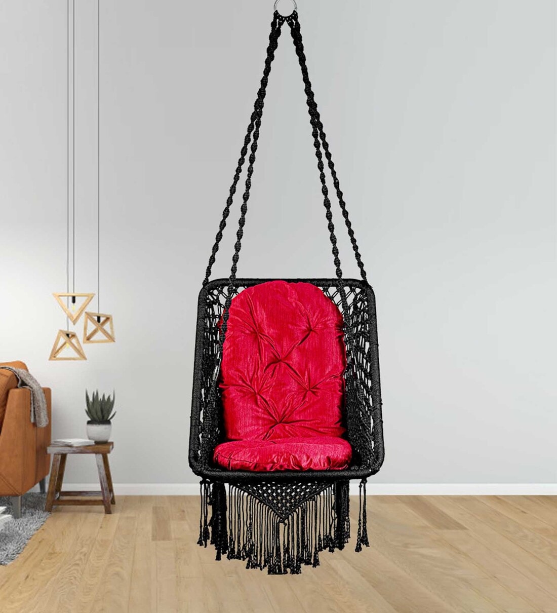Buy L shape Indoor Fabric Swing in Black Colour at 65% OFF by Patiofy ...