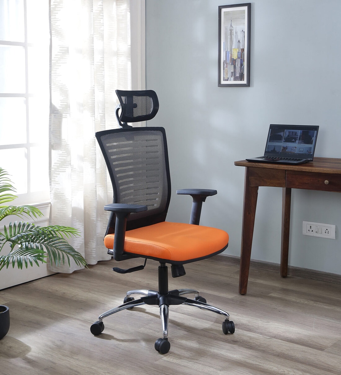 Buy Inspire High Back Ergonomic Chair in Black & Orange Colour at 47% ...