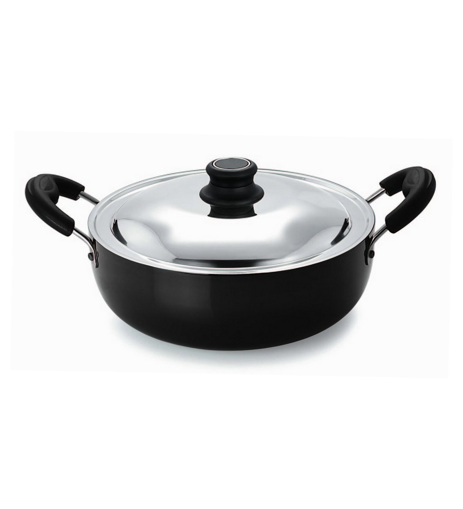 Buy Induction Base Aluminium 26 Cm Kadai with Stainless Steel Lid ...