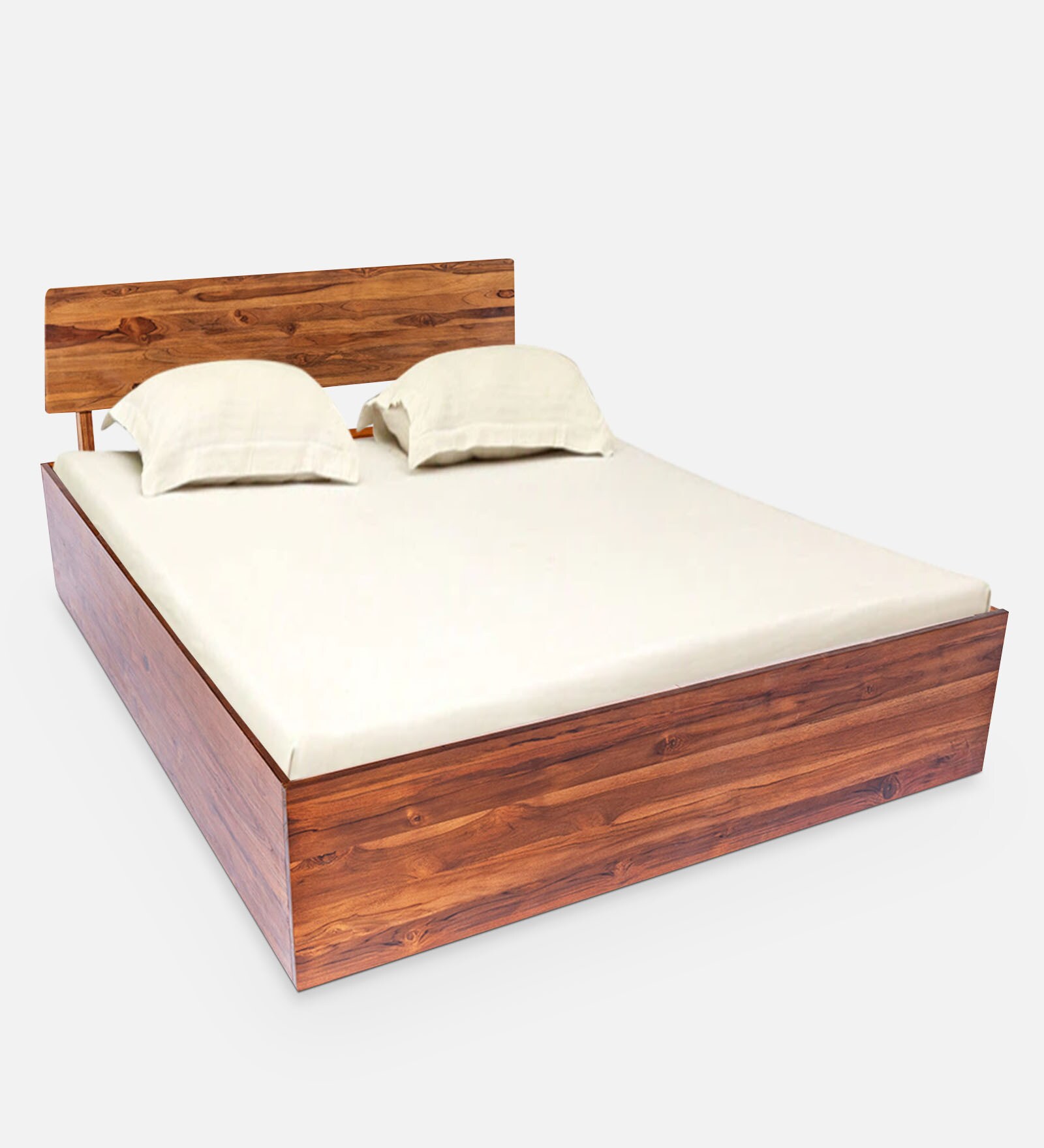 Buy Indus King Size Bed with Box Storage in Teak in Honey Finish at 16% ...