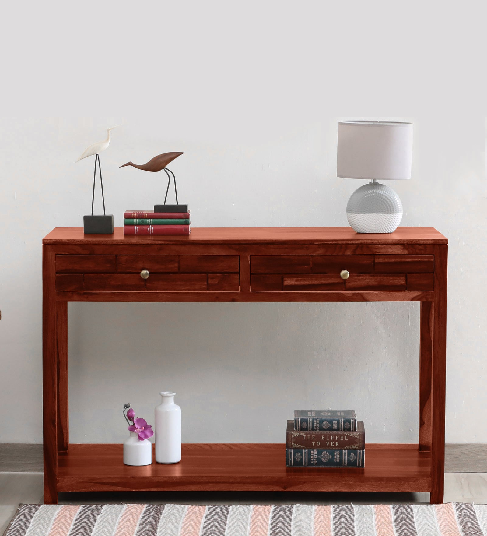 Buy Indus Sheesham Wood Console Table In Honey Oak Finish at 26% OFF by ...