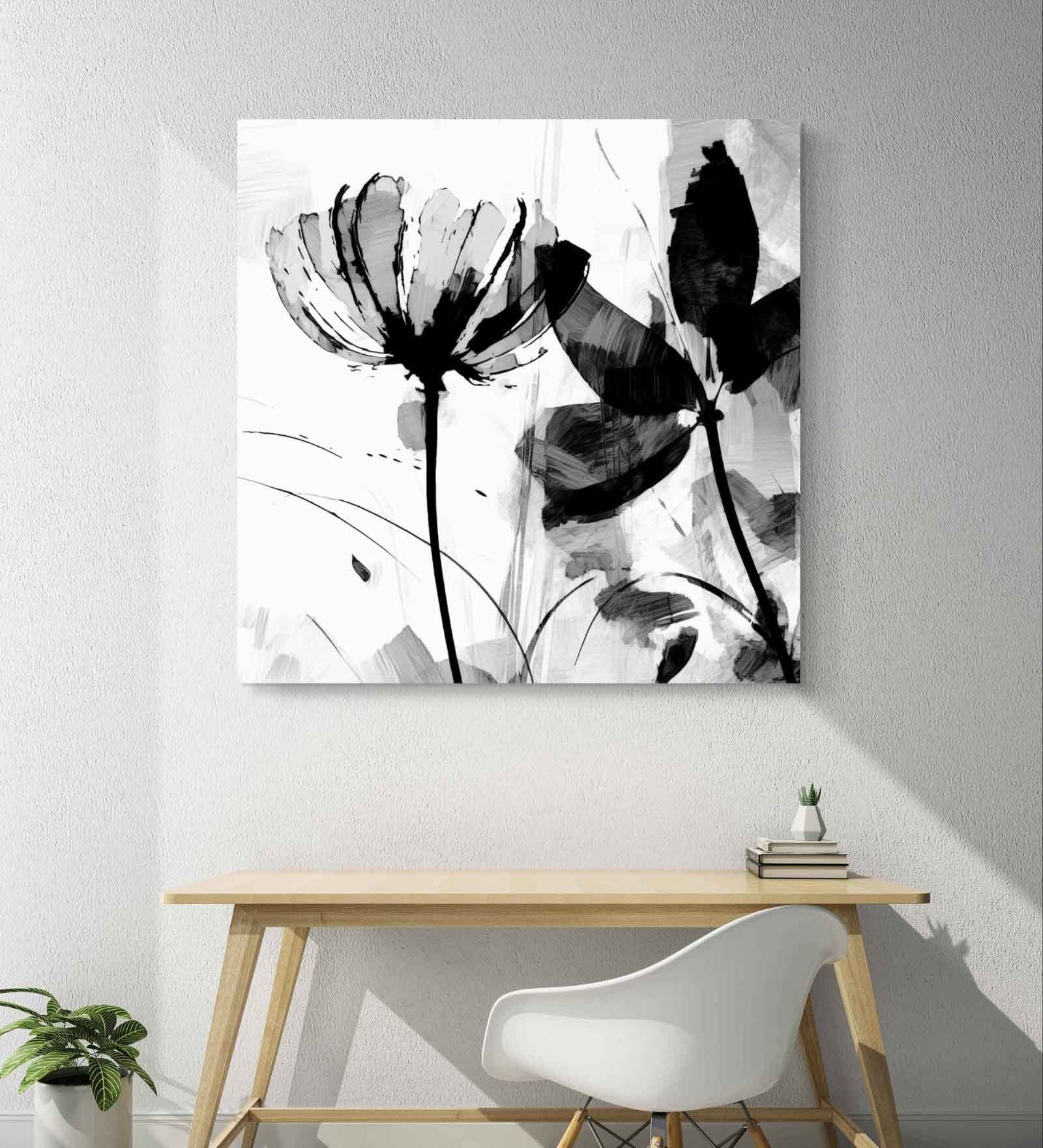 Buy Ink Abstract Florals 16inx20in Gallery Wrap Canvas Painting for ...