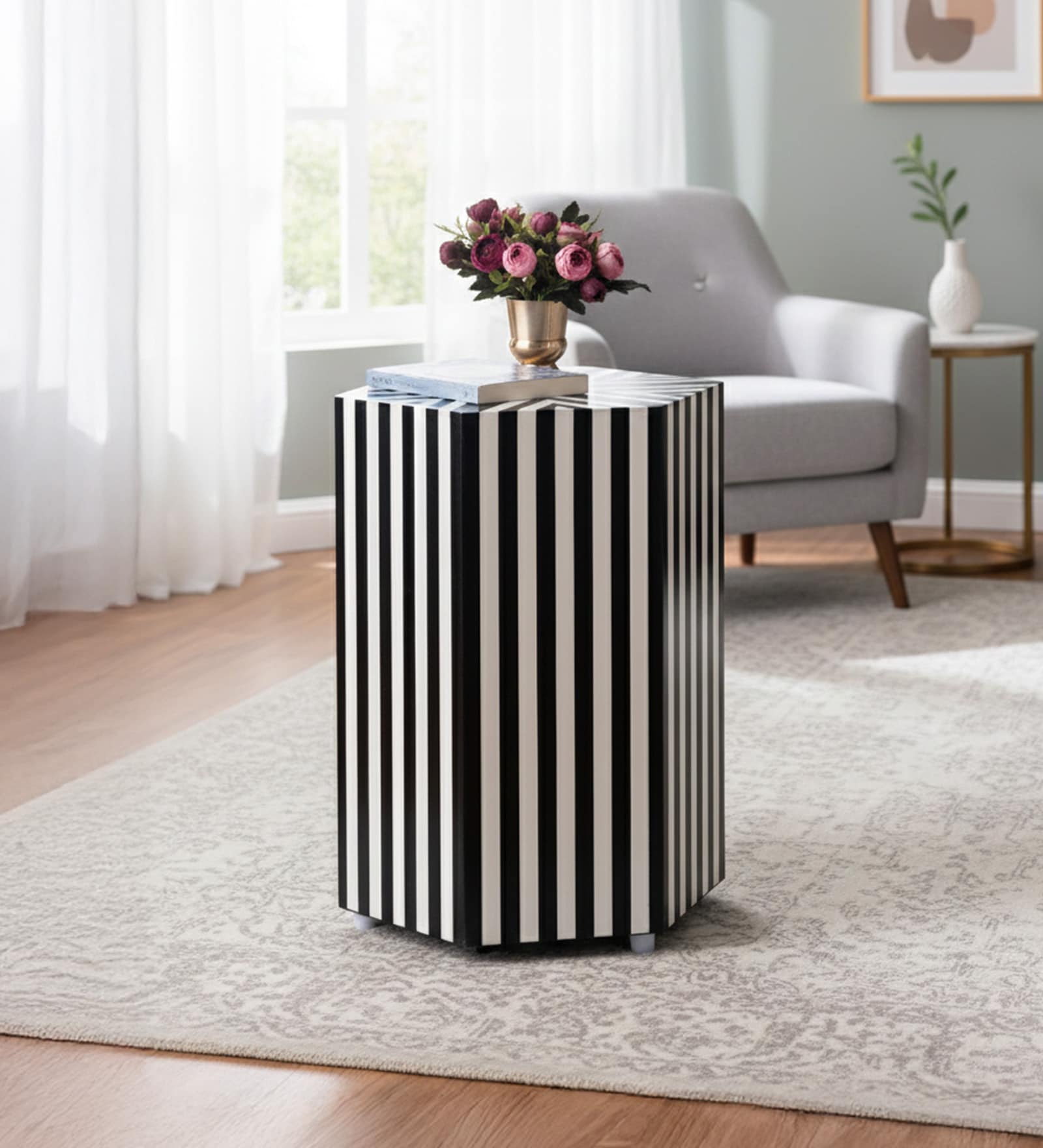 Buy Intricate End Table In Bone Inlay Finish at 46% OFF by NestRoots ...