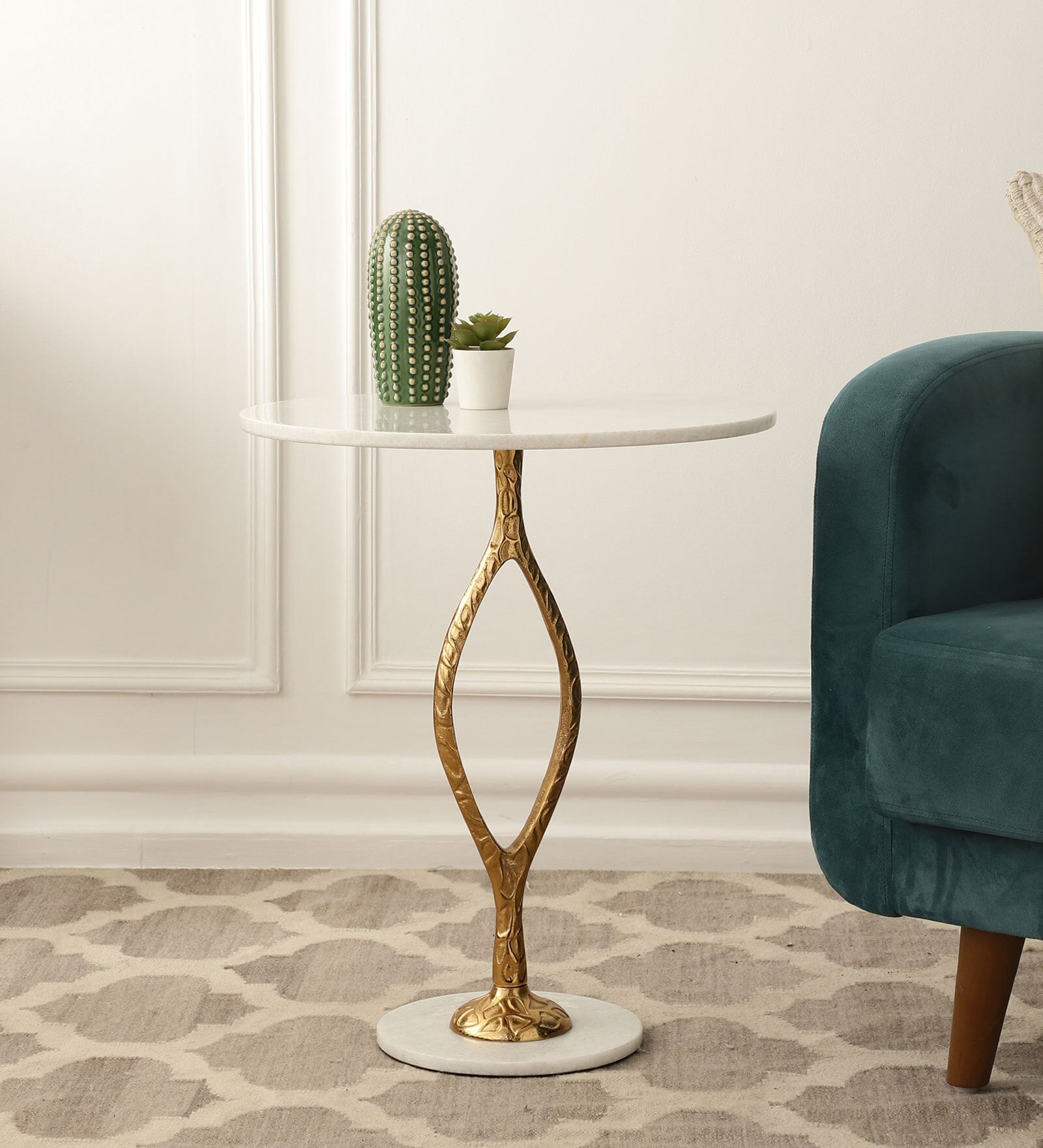 Buy Intricate Metal End Table in Gold Colour at 47% OFF by De Maison ...
