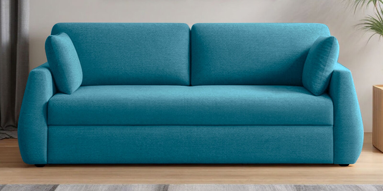 Buy Indigo Fabric 3 Seater Sofa In Blue Colour at 10% OFF by Mintwud ...
