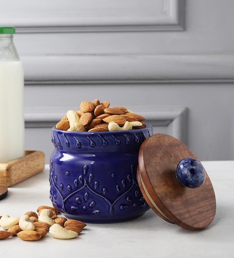 Buy Indigo Ceramic Storage Jar by MIAH Decor Online - Jars and ...