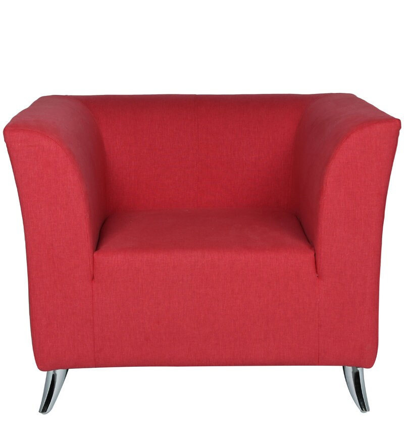 Buy Iowa 1 Seater Sofa in Crimson Red colour by Furnitech Online - 1 ...