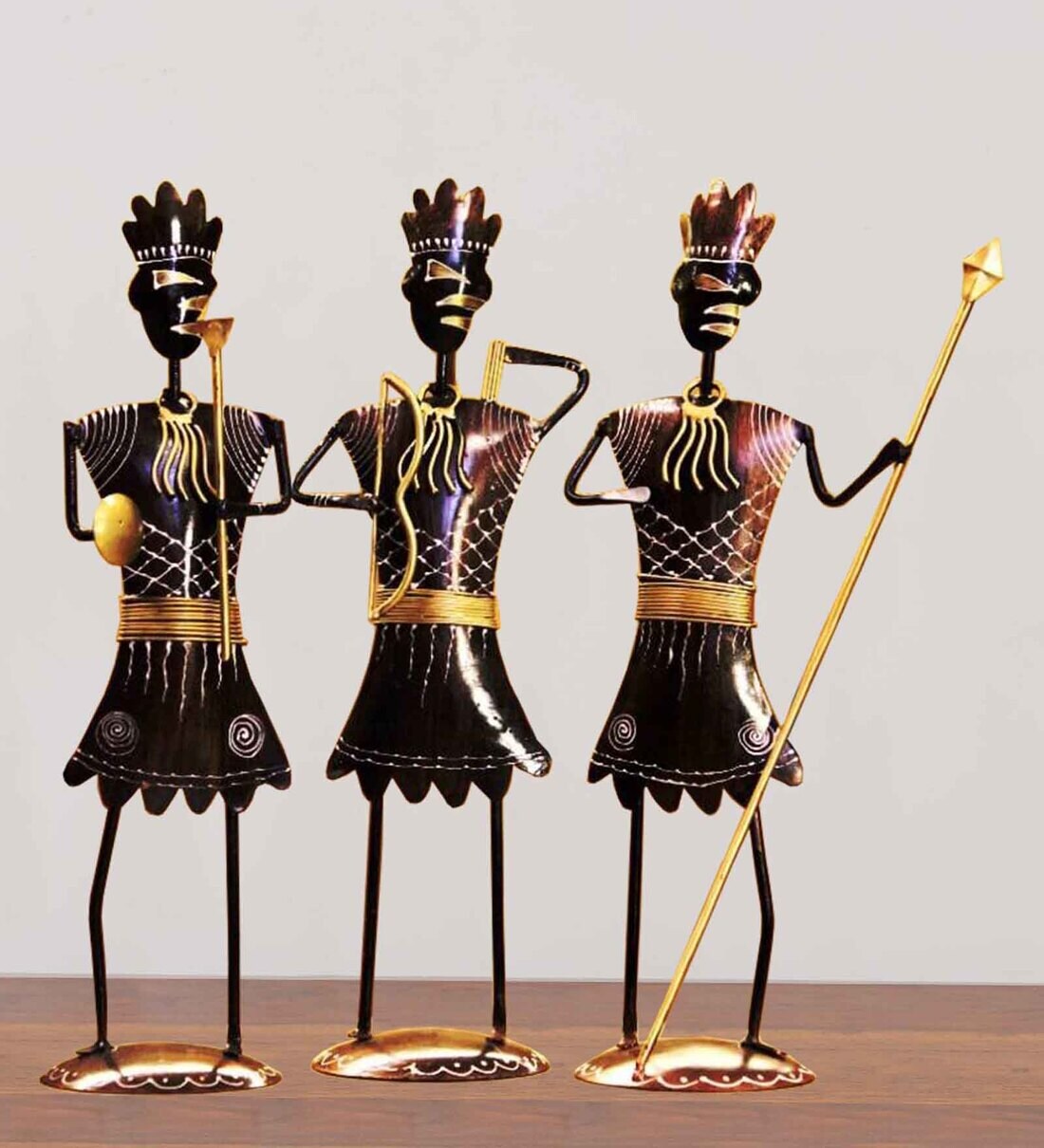 Buy Iron Aadiwasi Set Of 3 Table Decor at 10% OFF by The SK Creative Arts | Pepperfry