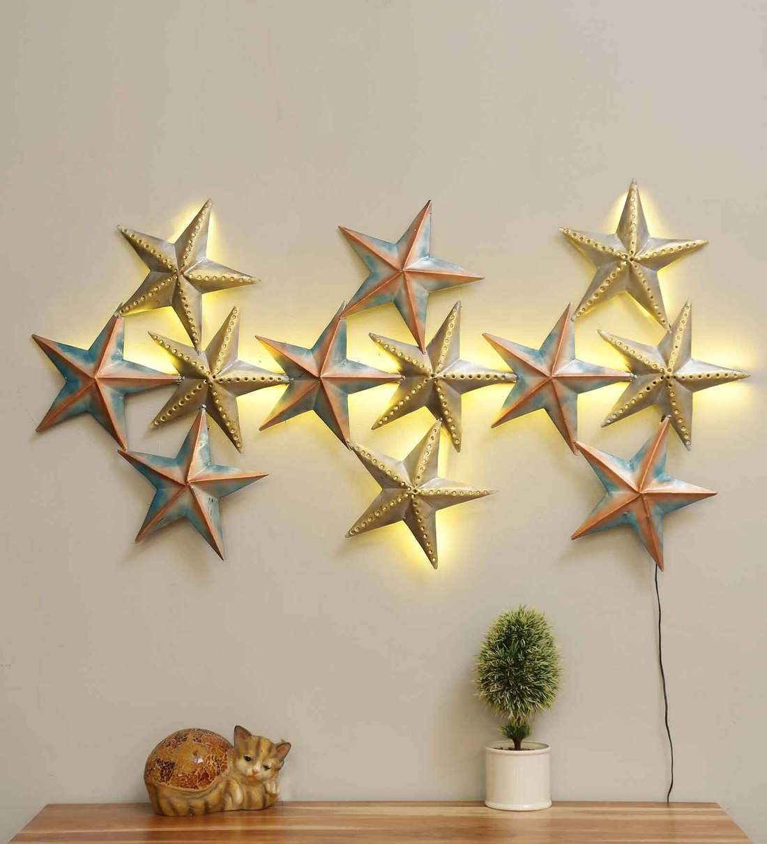 Buy Iron Stars Wall Art In Multicolour at 26% OFF by Desert Oak | Pepperfry