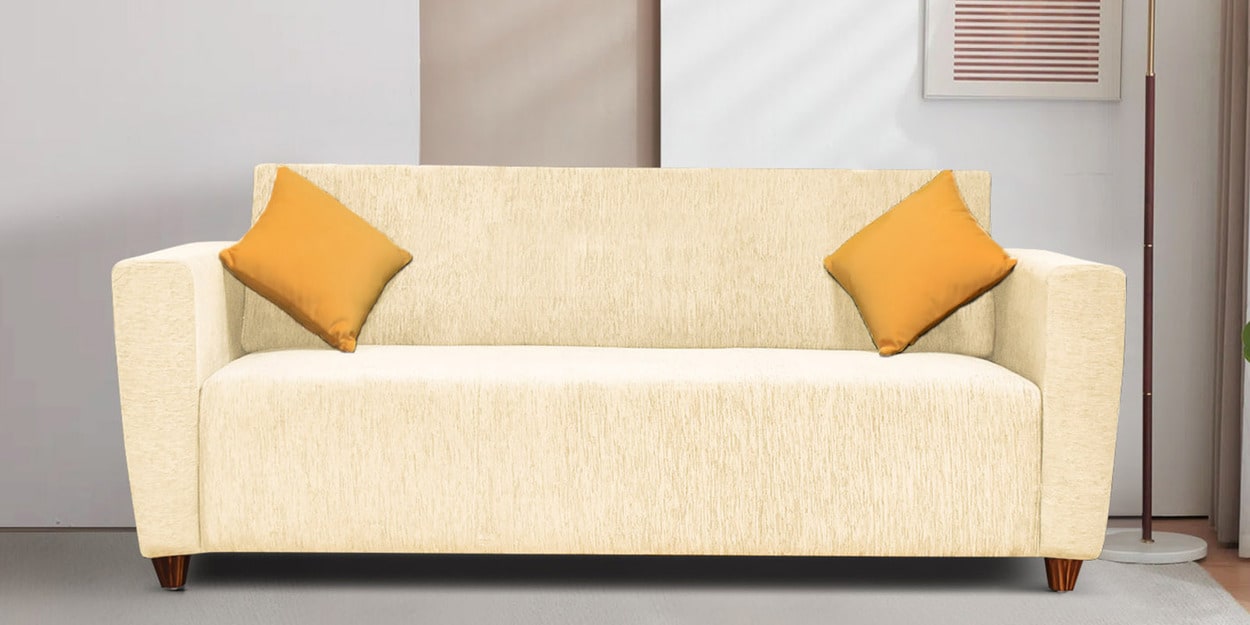 Buy Iris Fabric 3 Seater Sofa In Cream Colour at 21% OFF by Radian Ergo ...