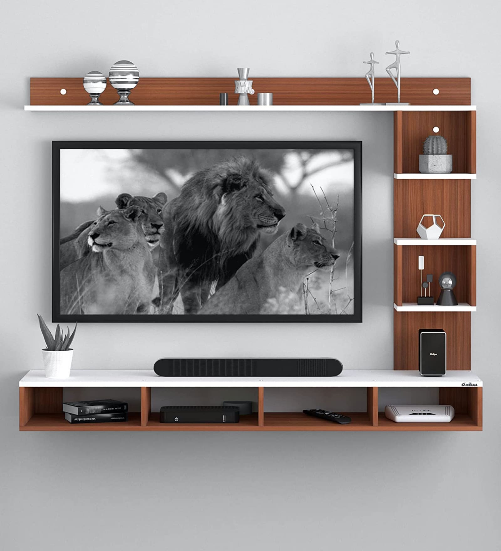 Buy Irina TV Unit in Walnut White Finish for TVs up to 43\ at 30% OFF ...