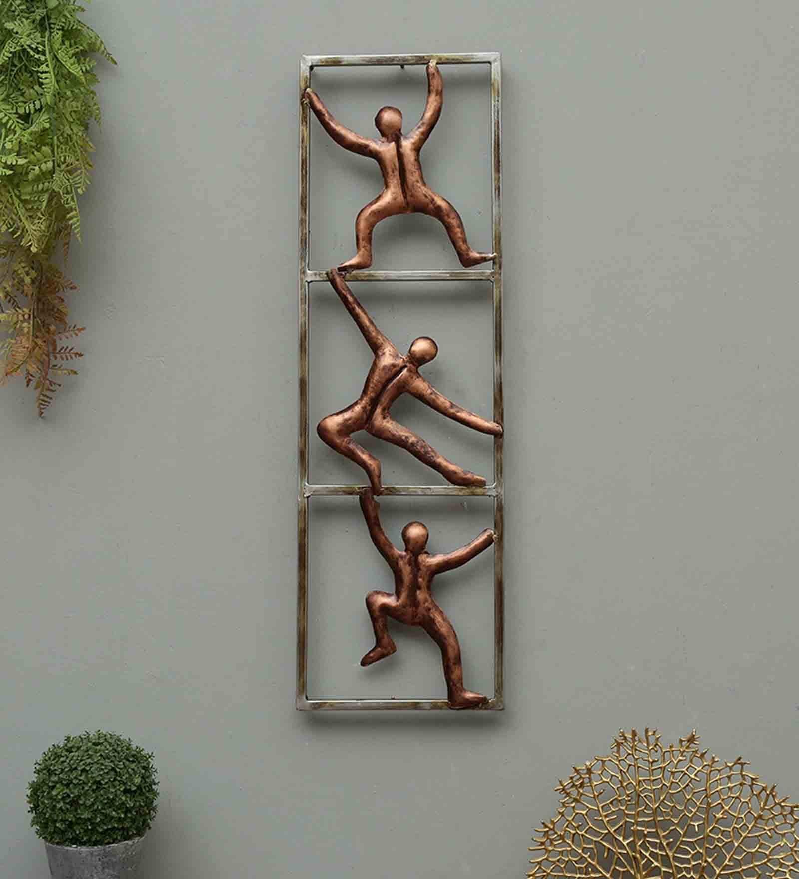 Buy Iron Climbing Wall Art In Copper By Jasolika Creations by Jasolika ...