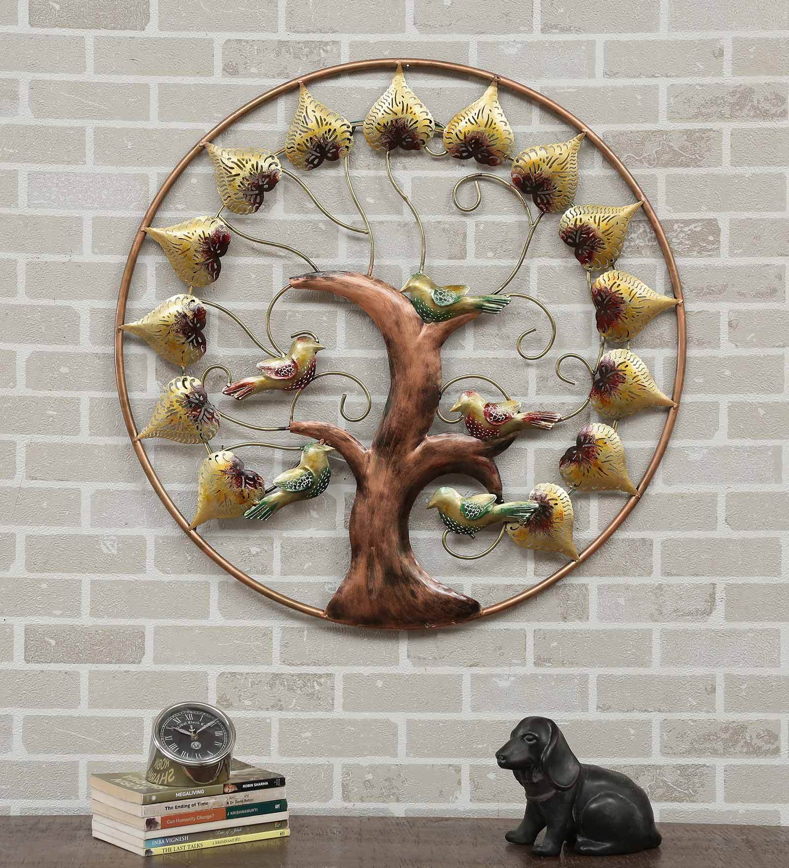 Buy Iron Decorative Tree Wall Art In Copper By Decocraft Online ...