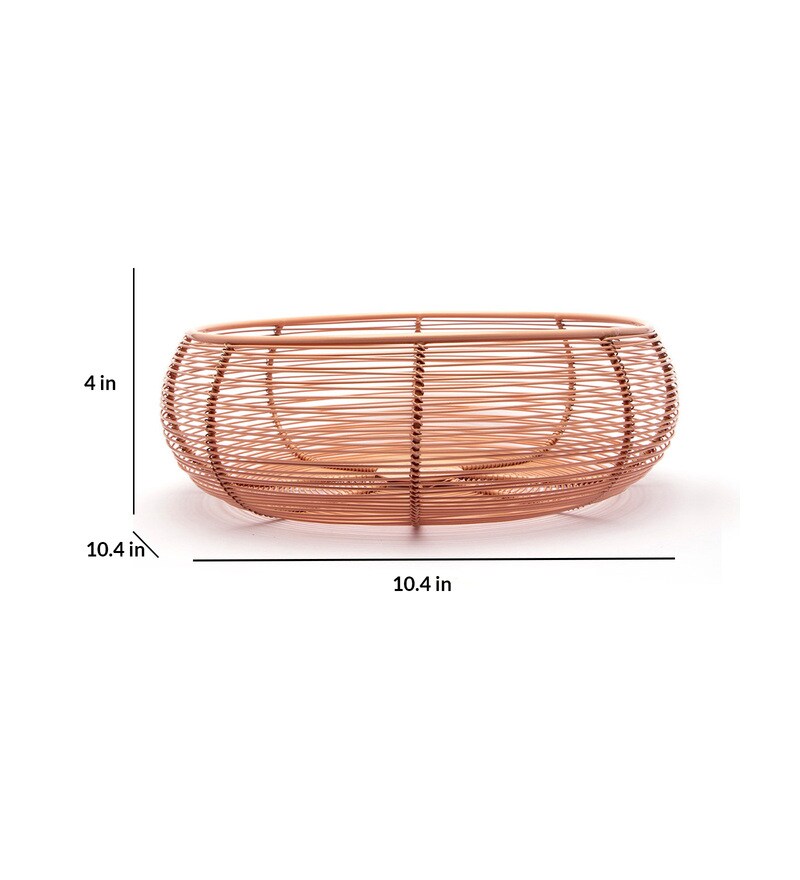 Buy Iron Peach Metal Wire Countertop Fruit Bowl By Market 99 Online ...