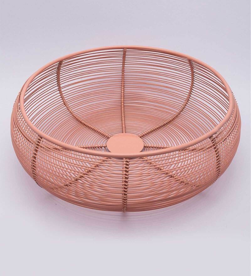 Buy Iron Peach Metal Wire Countertop Fruit Bowl By Market 99 Online ...