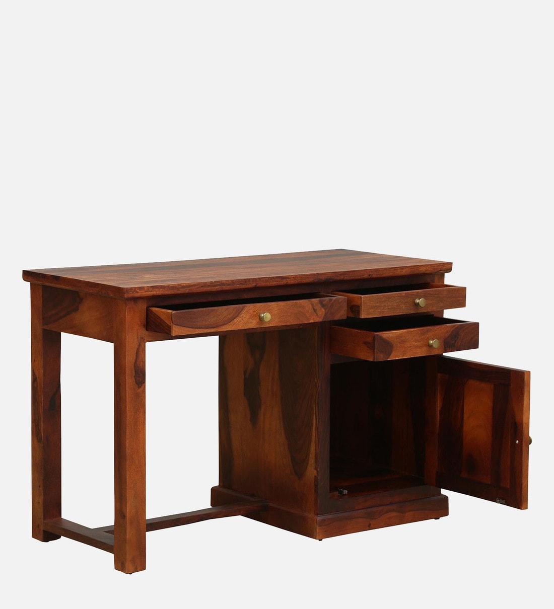 Buy Bickington Sheesham Wood Writing Table In Honey Oak Finish By ...