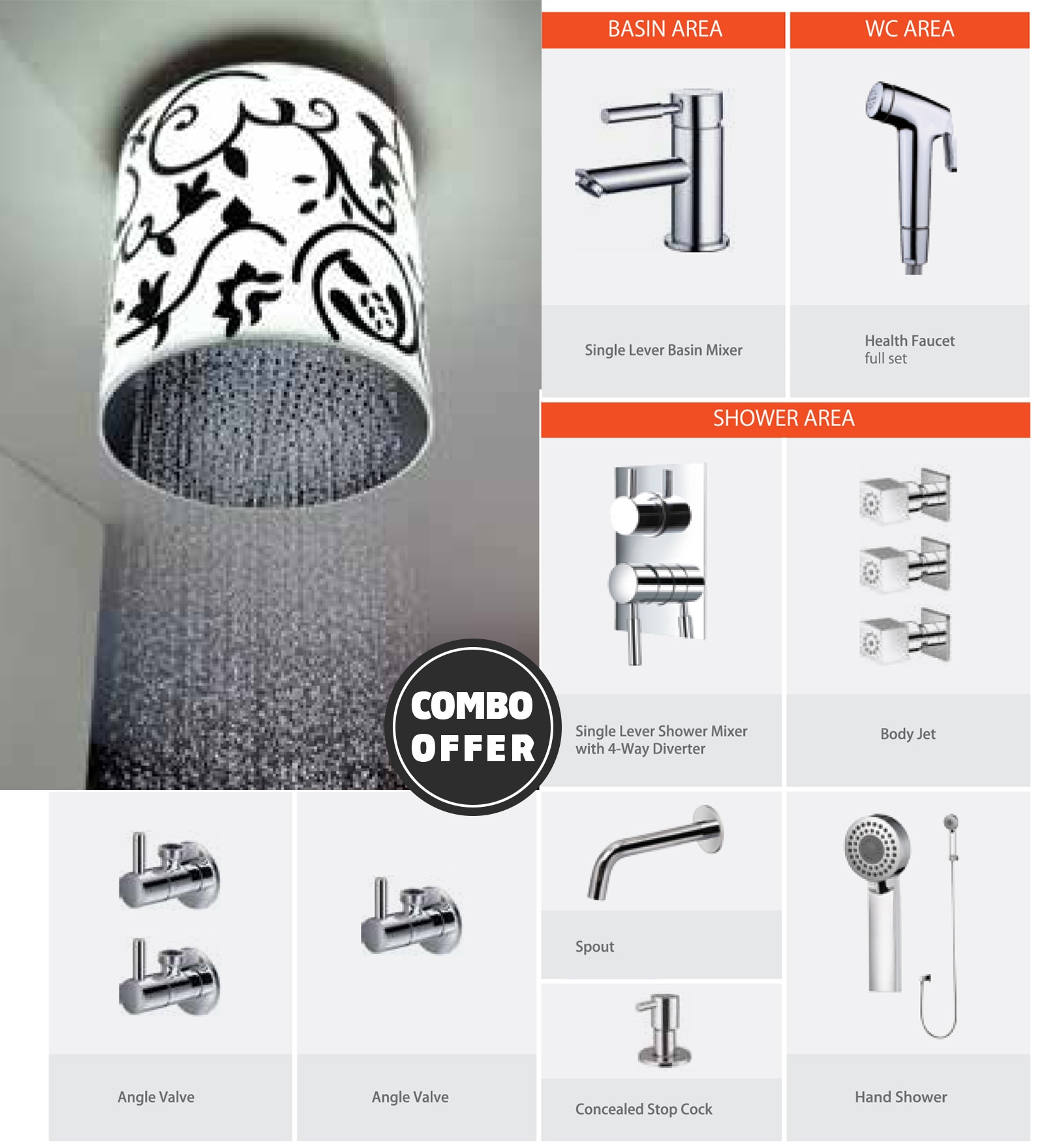 Buy Isenberg Corona Shower HSB12R.PSLED - Get Remaining Bathroom Area Products Free Online ...
